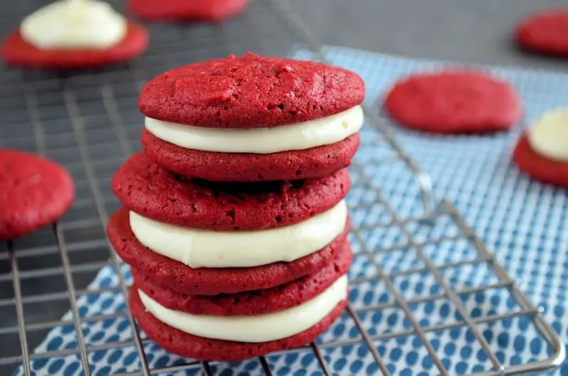 Red velvet sandwich cookies - Laura's Bakery