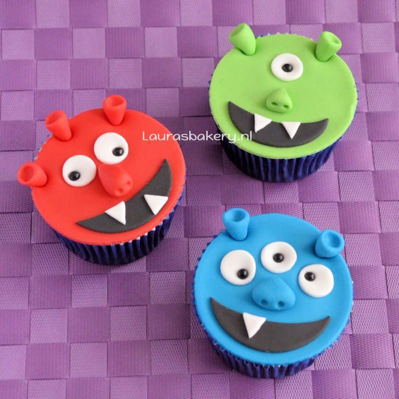Fondant Monster Cupcakes